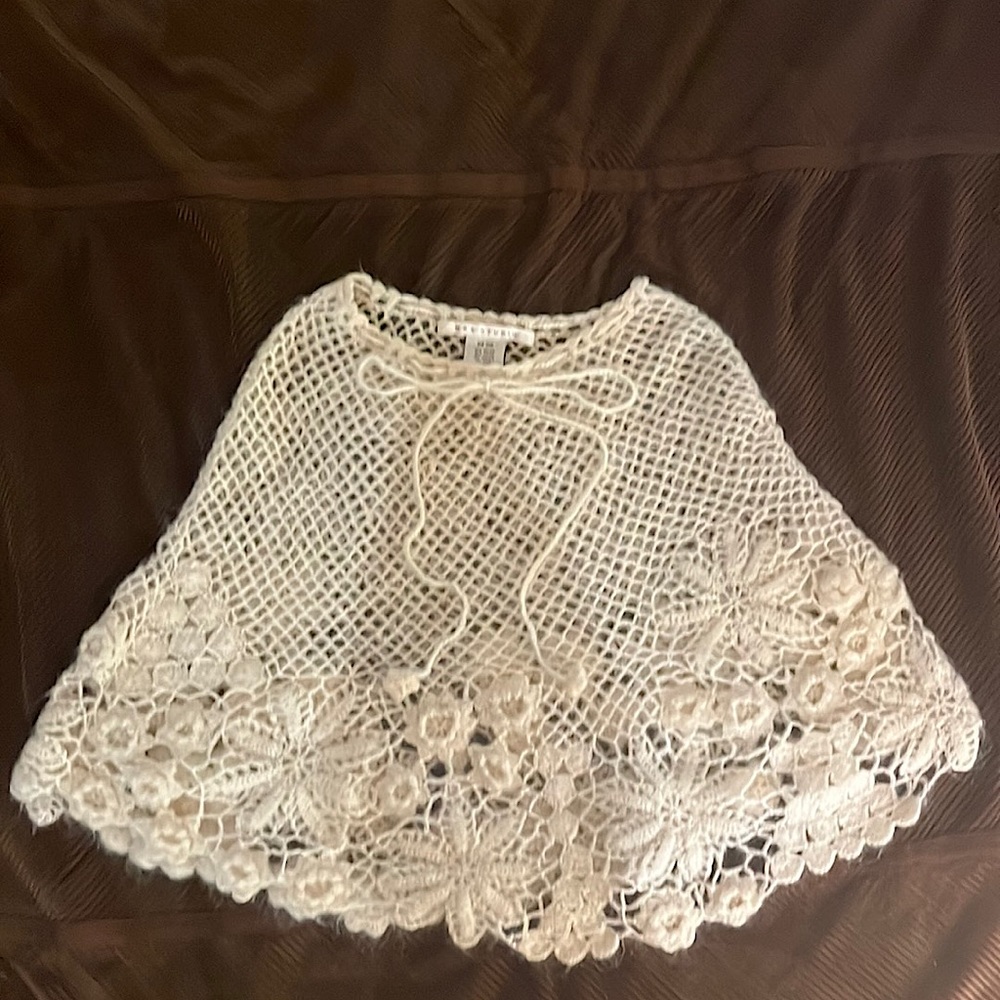Max Studio Crocheted Poncho - Gem